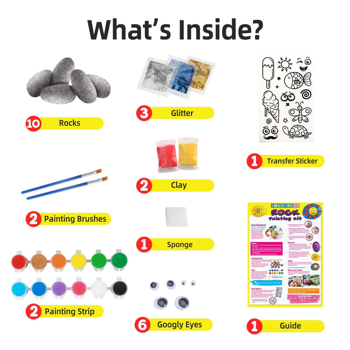 Imagine 3D Rock Painting Kit 12 Colours – ToyLocker.co.uk